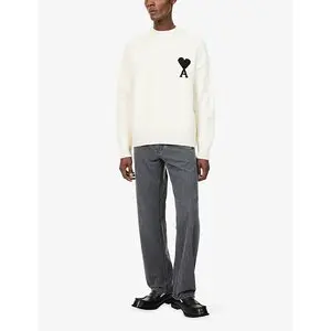 AMI Paris Logo-knit Wool Jumper