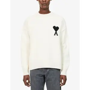 AMI Paris Logo-knit Wool Jumper