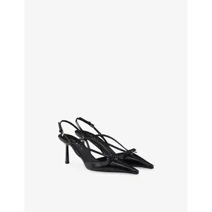 Prada Brushed Leather Slingback Heeled Courts
