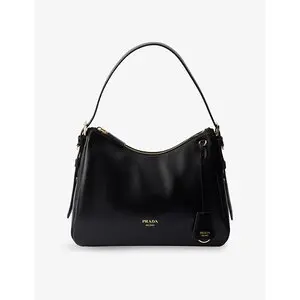 Prada Aimée Medium Leather Shoulder Bag - Black