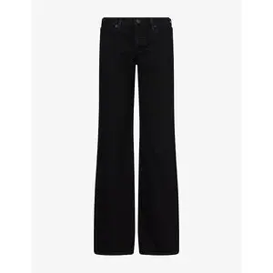 FRAME X Amelia Gray Wide Leg Denim Jeans - Black
