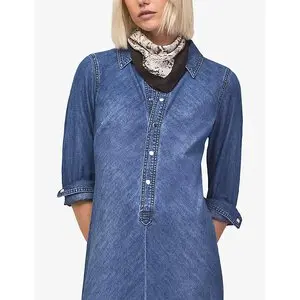 RO&ZO Denim Maxi Shirt Dress
