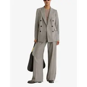REISS Darcy Double-breasted Wool-blend Blazer