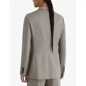REISS Darcy Double-breasted Wool-blend Blazer