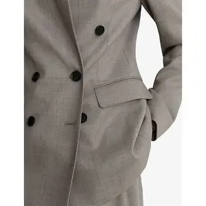 REISS Darcy Double-breasted Wool-blend Blazer