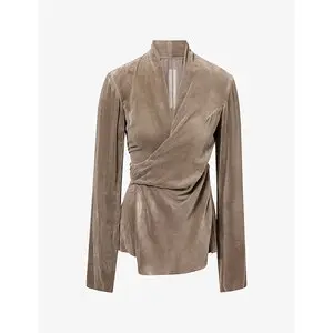 Rick Owens Laura Wrap Velvet Top - Dust