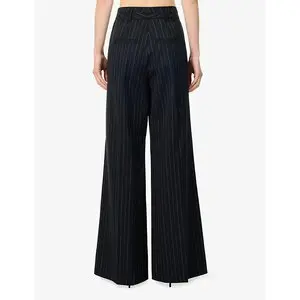 ME+EM Pinstriped Wide-leg Wool-blend Trousers