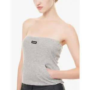 Miu Miu Costina Bandeau Cotton-jersey Top