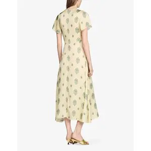 Sandro Paisley Print Maxi Dress - Light Yellow