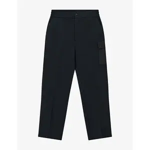 Boggi Milano Straight Leg Stretch Cotton-blend Trousers - Black