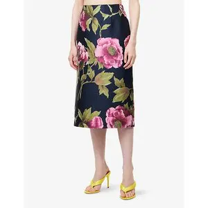 Carolina Herrera Floral Print Pencil Skirt