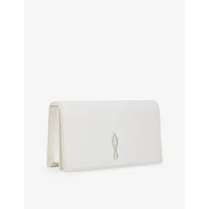 CHRISTIAN LOUBOUTIN Bettina Patent Leather Clutch - White/silver