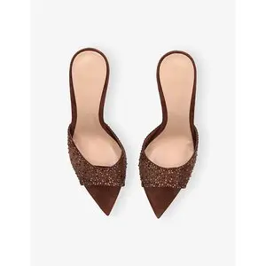 GIANVITO ROSSI Rania 85 Embellished Mesh Heeled Mules