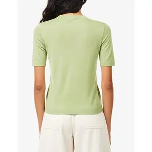 Max Mara Round-neck Short-sleeve Wool-blend Top