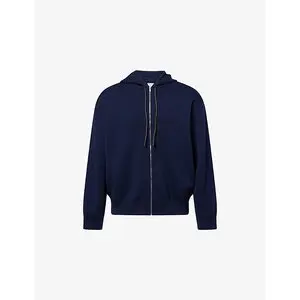 Bottega Veneta Relaxed Fit Drawstring Hoody - Navy