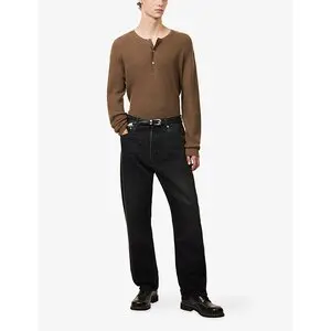 Studio Nicholson Extra Fine Merino And Cashmere Henley Jumper - Bark