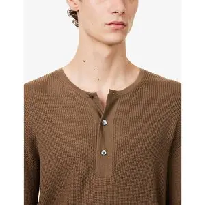 Studio Nicholson Extra Fine Merino And Cashmere Henley Jumper - Bark