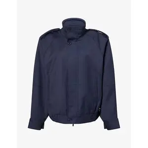 THE FRANKIE SHOP Kelly High-neck Woven Jacket - Navy