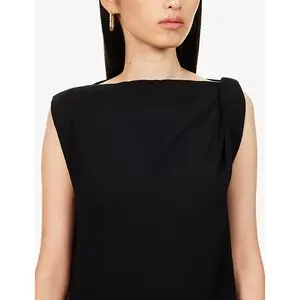 Vince Draped Shoulder Woven Top