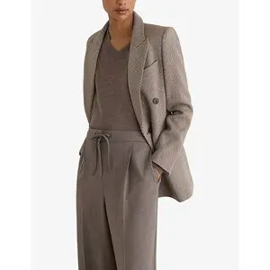 REISS Drawstring Waist Wide Leg Trousers