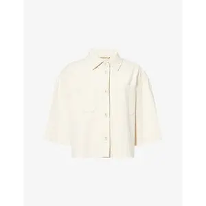 Max Mara Short Sleeves Relaxed Denim Jacket - Ecru