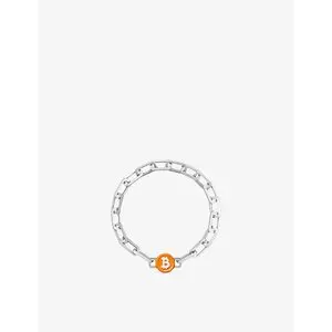 POUBEL Bitcoin Sterling Silver And Enamel Charm