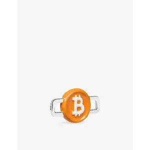 POUBEL Bitcoin Sterling Silver And Enamel Charm