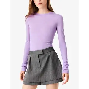 Maje Tailored Rhinestone-embellished Stretch-woven Skort