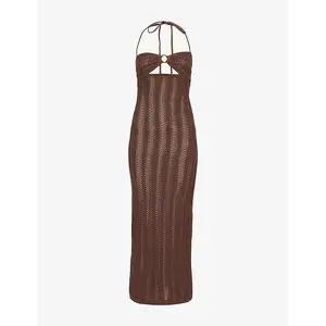 4TH & RECKLESS Miriam Halterneck Cotton-blend Maxi Dress