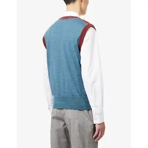 VIVIENNE WESTWOOD Argyle Logo-embroidered Wool-blend Vest