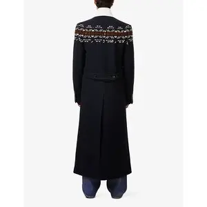 Dries Van Noten Embroidered Wool-blend Coat