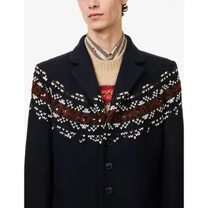 Dries Van Noten Embroidered Wool-blend Coat