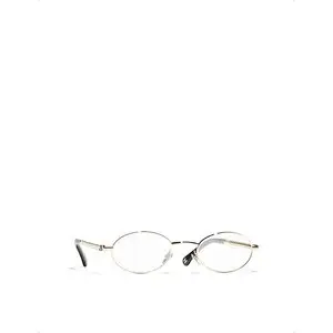 Chanel Oval-frame Metal Optical Eyeglasses