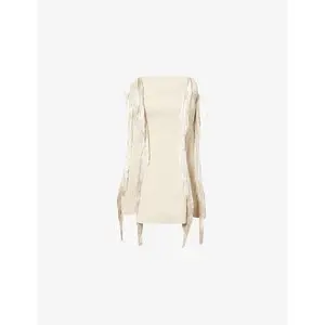 REBIRTH Sleeveless Fringed Woven Top