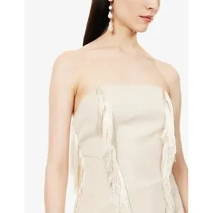 REBIRTH Sleeveless Fringed Woven Top