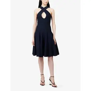 Alaïa Cross-over Knitted Silk-blend Midi Dress