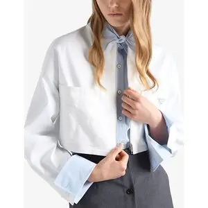 Prada Cotton Cropped Jacket - White