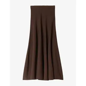 Sandro Flared Sheer-effect Woven Maxi Skirt