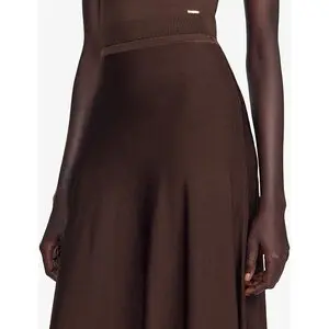 Sandro Flared Sheer-effect Woven Maxi Skirt