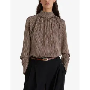 REISS Eden Printed Woven Blouse