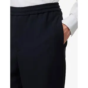 Giorgio Armani Elasticated-waistband Pinstripe Wool-trousers