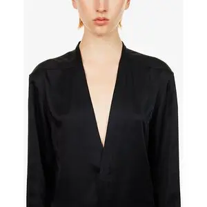 Rick Owens Larry V-neck Satin Shirt