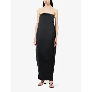 REEM ALKANHAL Strapless Woven Maxi Dress