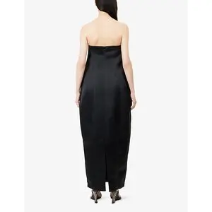 REEM ALKANHAL Strapless Woven Maxi Dress