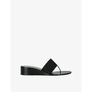 JUDE Suede Wedge Sandals - Black