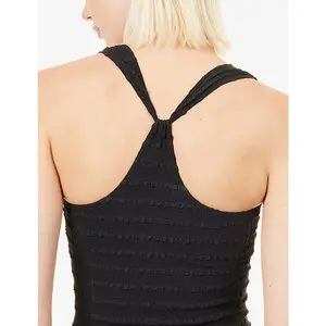 PEACHY DEN Cindy Racer-back Stretch-woven Top