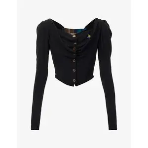VIVIENNE WESTWOOD Bea Corset Cotton-and-cashmere Cardigan - Black