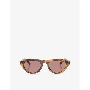 Prada Irregular-frame Acetate Sunglasses - Brown
