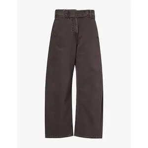 Magda Butrym Belted Barrel-leg Denim Jeans