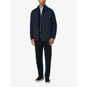 Boggi Milano Collared Zip-up Stretch-cotton Jacket